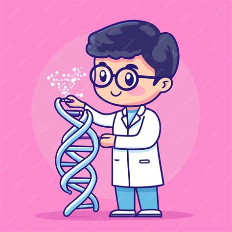 Cute Geneticist Sequencing Dna Vector Premium Ai Generated Vector