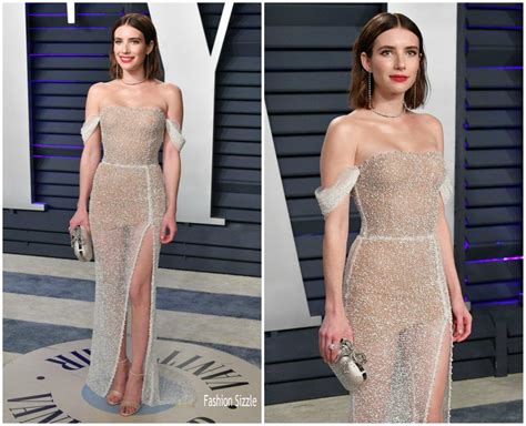 Emma Roberts In Yanina Couture 2019 Vanity Fair Oscar Party Fashion