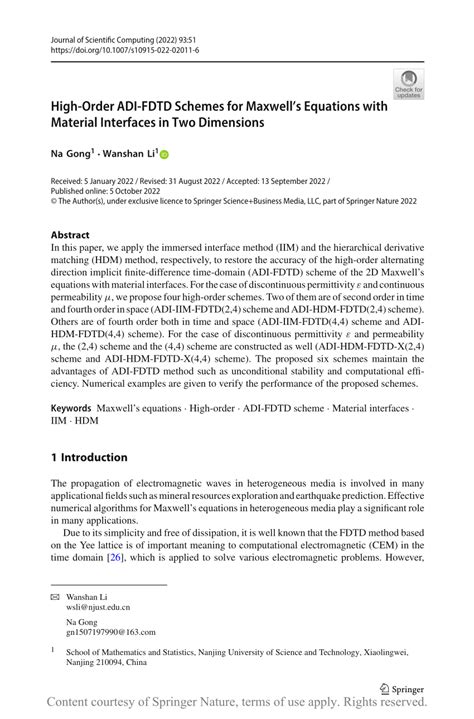 High Order Adi Fdtd Schemes For Maxwells Equations With Material