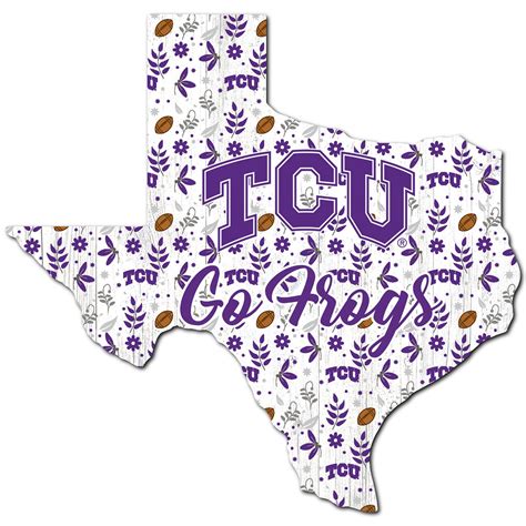 Texas Christian Horned Frogs 12 Floral State Sign Sports Unlimited