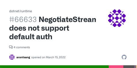 negotiatestreampal unix cs does not support default auth · issue 66633
