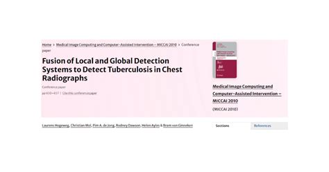 Fusion Of Local And Global Detection Systems To Detect Tuberculosis In Chest Radiographs Delft