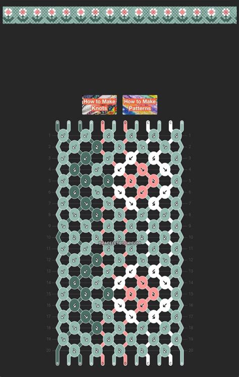 168734 Flowers Pattern From Braceletbook Поделки Модели веревочных браслетов Узоры для