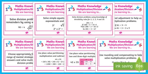 Multiplication And Division Stage WALT Display Posters