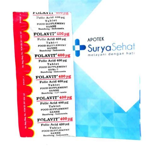 Jual Folavit 400 Mcg 1 Strip Isi 10 Tablet Folavit 1mg 1 Strip Isi 4