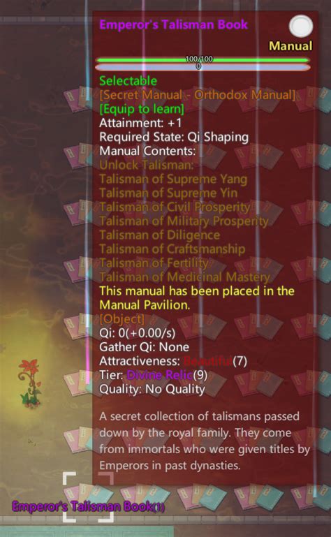 Emperors Talisman Book Amazing Cultivation Simulator Wiki Fandom