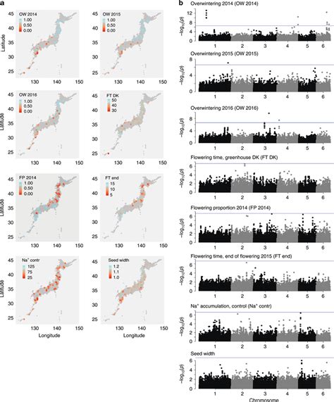 Phenotype Data And GWA Analysis A Heatmaps Displaying Phenotype Data
