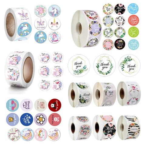 Jual STICKER THANK YOU 500 PCS 1 ROLL STIKER TERIMA KASIH STICKER