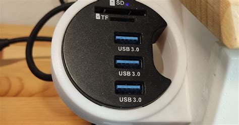 Side Mounted Round USB Hub Holder By Lochej Download Free STL Model Printables Com