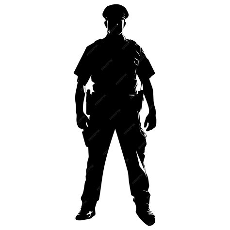 Premium Vector Police Officer Silhouette Illustration