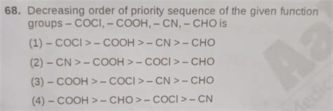 68 Decreasing Order Of Priority Sequence Of The Given Function Groups −c