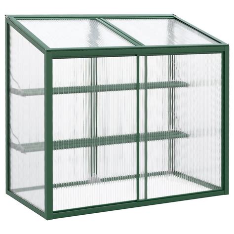 Outsunny Hochbeet Gewächshaus Mit Klappdach Alurahmen 100 X 60 X 98