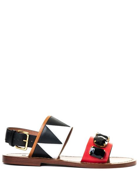 Сандалии кожаные от Marni за 45 300 рублей со скидкой 20 цвет мультиколор артикул