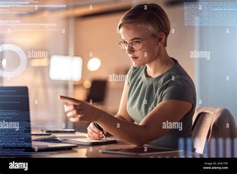 Notebook Writing Coding Or Interactive Abstract For Business Woman In
