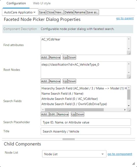 Faceted Node Picker Dialog
