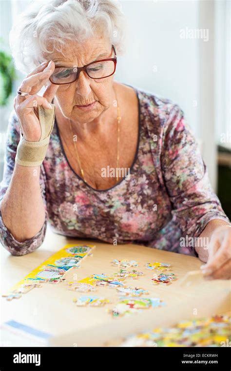 Mature Woman Jigsaw Puzzle Hi Res Stock Photography And Images Alamy