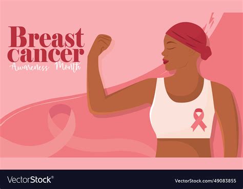 Breast Cancer Poster Pink Ribbon Self Examination Vector Image