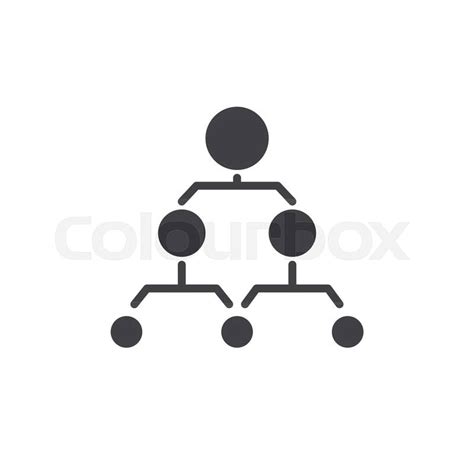 Hierarchical Structure Icon Vector Filled Flat Sign Solid Pictogram Isolated On White