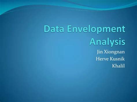 PPT Data Envelopment Analysis PowerPoint Presentation Free Download