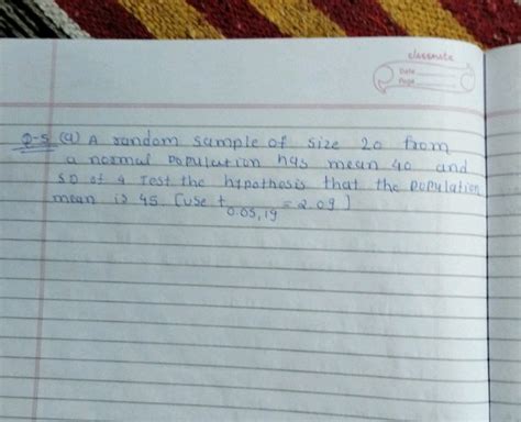 Q S A A Random Sample Of Size 20 From A StudyX