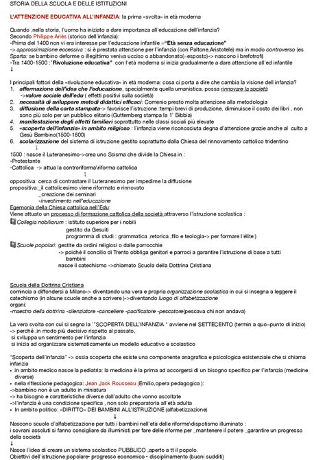 Storia Della Scuola E Dell Istituzione Appunti Di Storia Della