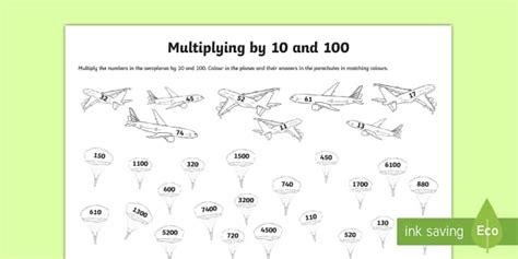 Multiplying By 10 And 100 Worksheet Teacher Made Twinkl