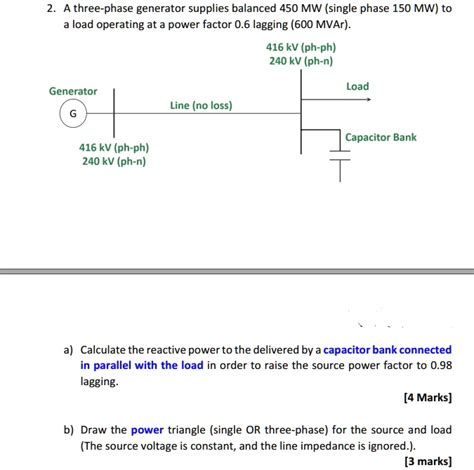 Solved Regarding A 3 Phase Generator A Three Phase Generator Supplies