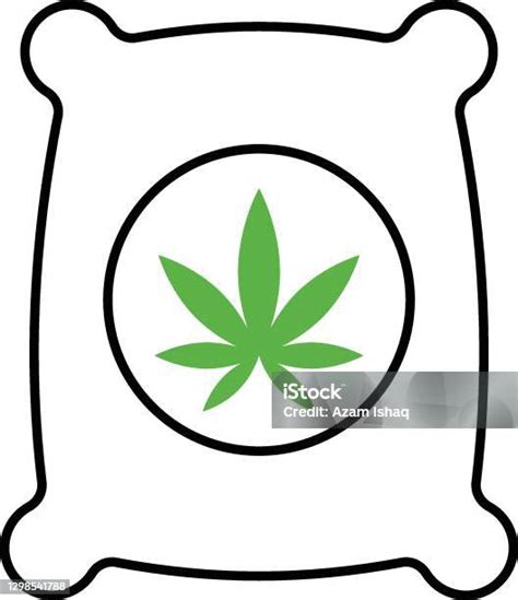 대마초 가방 개념 잡초 싹 벡터 색상 아이콘 디자인 흰색 배경에 마리화나및 정신 약물 기호 해시와 대마 기호 Cannabis Indica에 대한 스톡 벡터 아트 및 기타