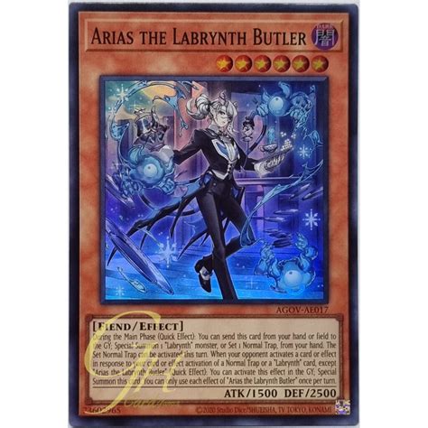 Yugioh Agov Ae017 Arias The Labrynth Butler Super Rare Shopee