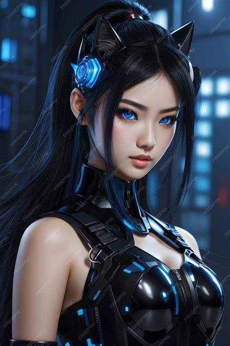 Premium Photo Cyber Anime Girl Cyber Girl Cyber Anime Futuristic