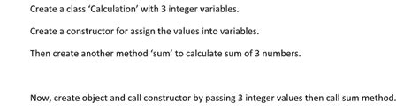Solved Create A Class Calculation With Integer Chegg