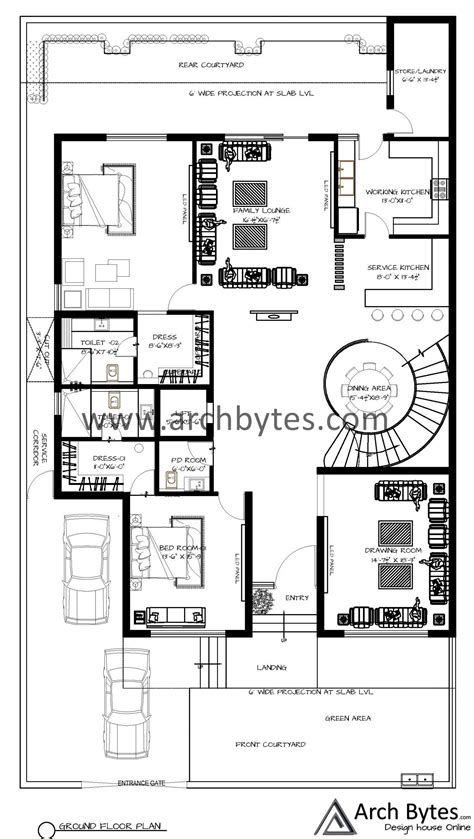 House Plan For 50 X 90 Feet Plot Size 500 Square Yards Gaj