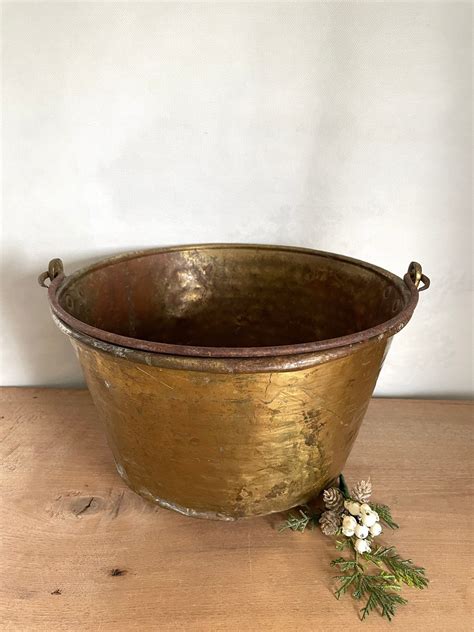 Brass Pot Brass Bucket Vintage Brass Pot Vintage Brass Bucket