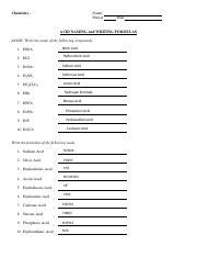 Acid Naming And Writing Formulas In Chemistry Learn How To Name Course Hero