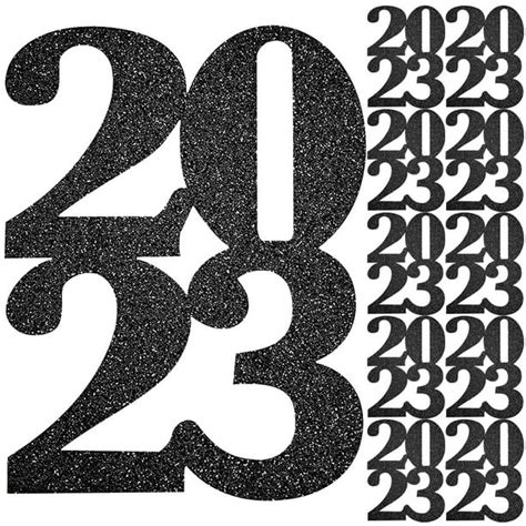 40pcs 2023 Cutouts Tags Graduation Centerpieces Sticks Glitter 2023