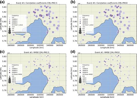 For Event 1 Spatial Distribution Of Correlation Coefficients And Rmse