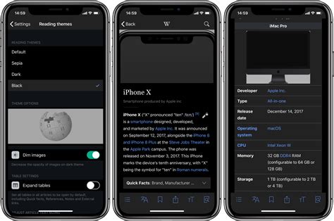Wikipedia For Ios Picks Up Black Reading Theme Perfect For Iphone X Display