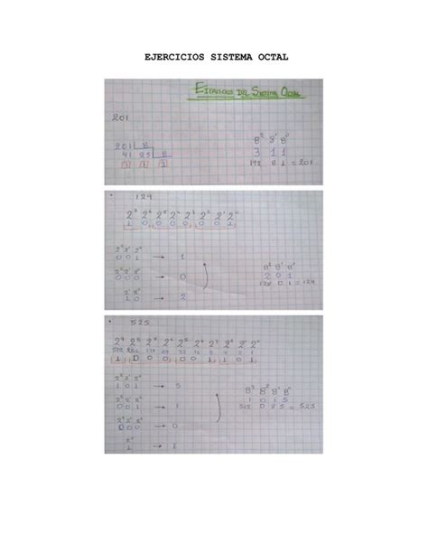 Ejercicios Sistema Octal Pdf