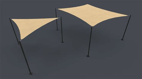 Sun Shade Sails D Model By Pbr Cool