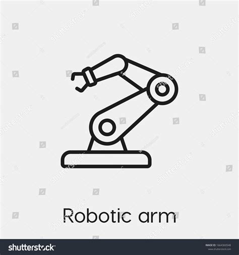 Robotic Arm Icon Vector Linear Style Stock Vector Royalty Free