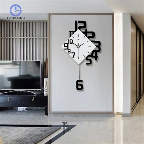 Swing Wall Clock Modern Design Nordic Style Living Room Wall Clocks