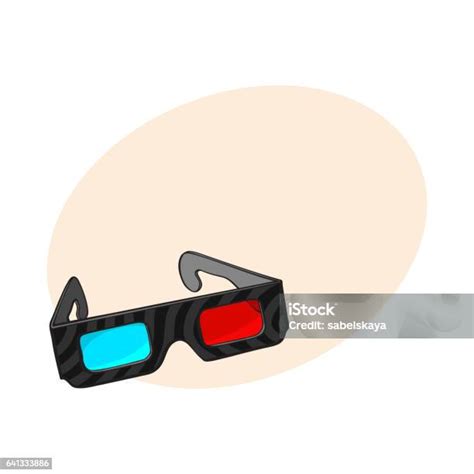블루와 레드 입체 검은색 플라스틱 프레임 3d 안경 3d 안경에 대한 스톡 벡터 아트 및 기타 이미지 3d 안경 3차원