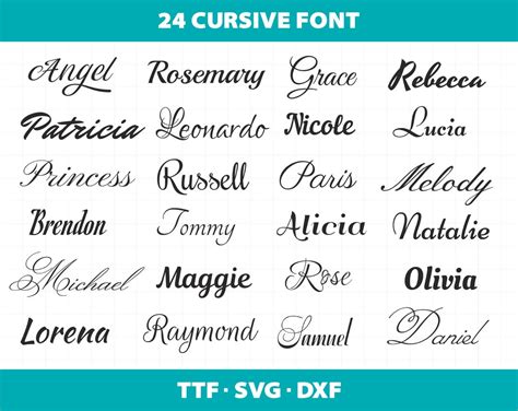 Common Cursive Tattoo Fonts Usedlery
