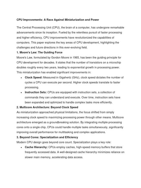 Cpu Improvements Pdf Central Processing Unit Multi Core Processor