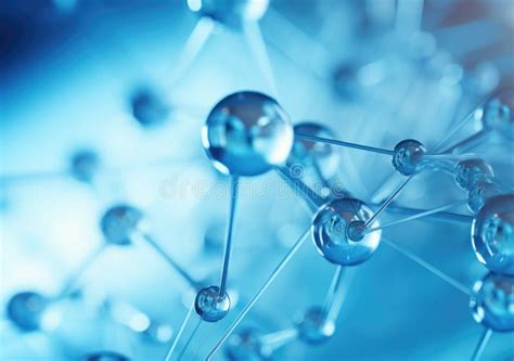 3d Molecule Background With Connected Spherical Particles Atoms