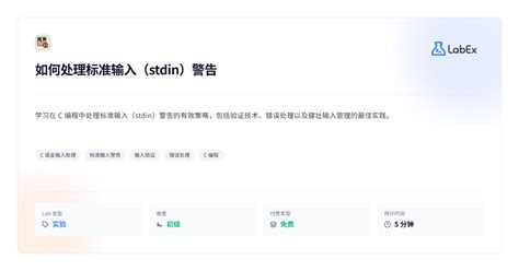 如何处理标准输入（stdin）警告 Labex