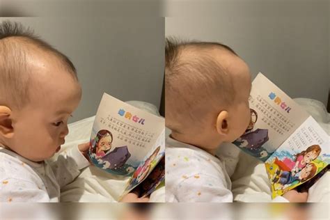 1岁萌娃看见绘本上的女孩直呼“美”：口水直流，忍不住亲了口