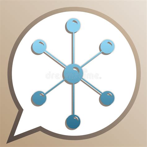 Molecule Sign Illustration Bright Cerulean Icon In White Speech