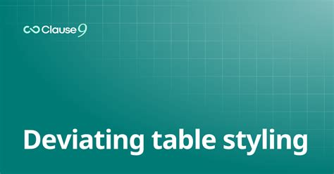 Deviating Table Styling Clause9