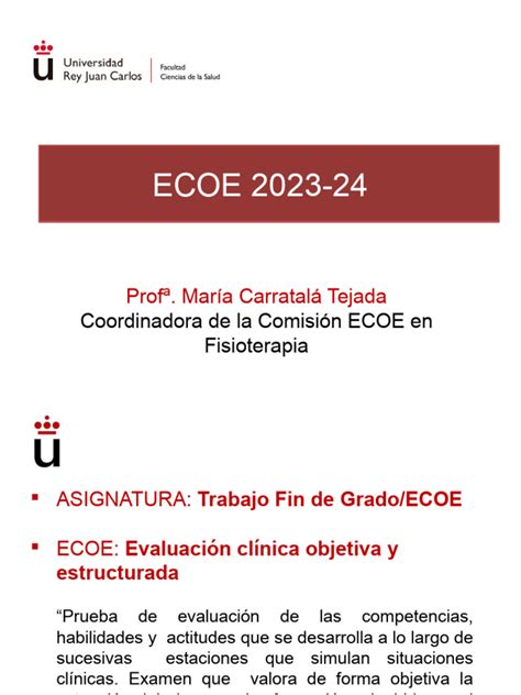Presentacion Ecoe 2023 24 Pdf Terapia Física Evaluación
